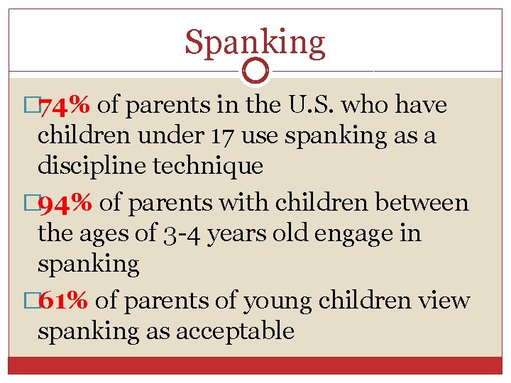 The Spanking Debate DISCIPLINE IN FAMILIES Defining Spanking