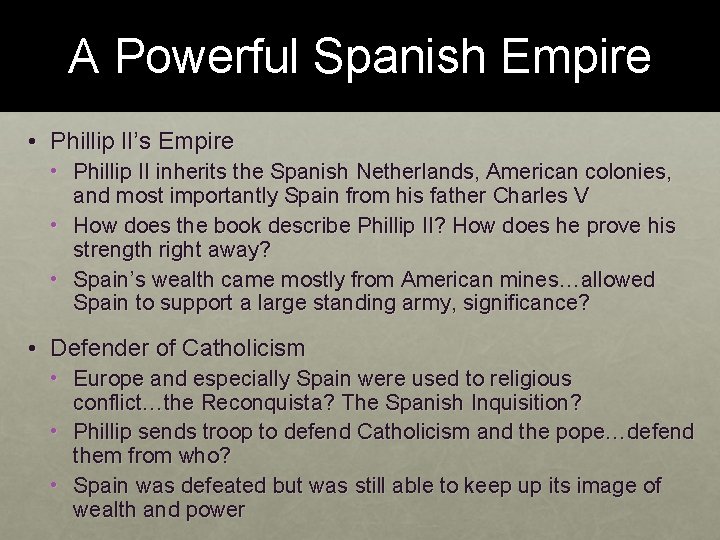Absolute Monarchs In Europe Chapter 5 Spains Empire