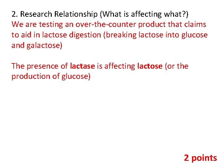 GRADING RUBRIC Lab A Study of Lactose Intolerance