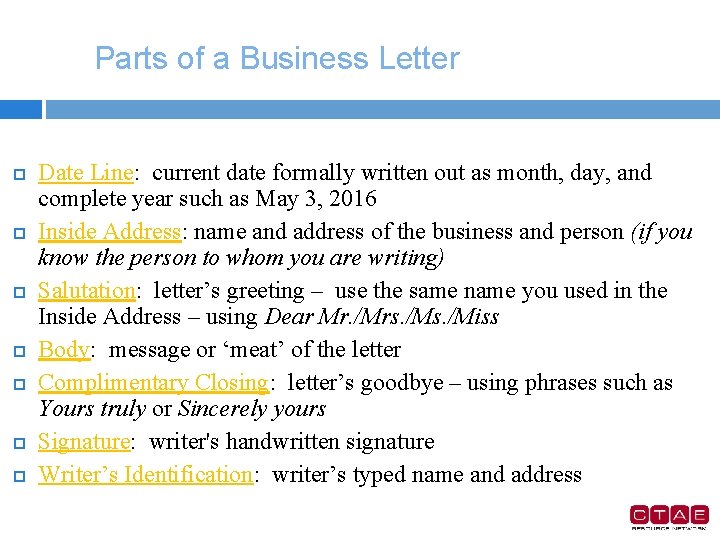 Business Letters Mrs Holts Ibt Class Leadership Management