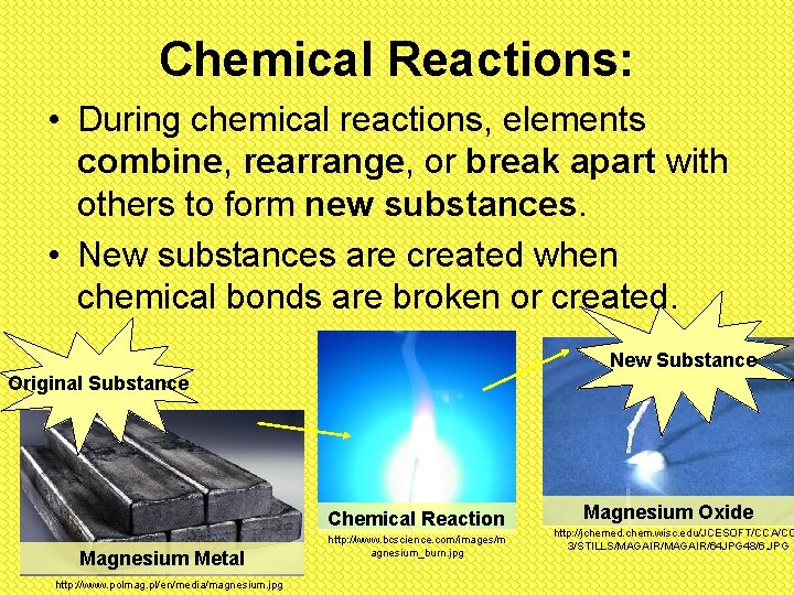 Introduction to Chemical Bonding Chemical Reactions During chemical