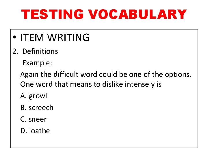 CHAPTER 13 TESTING GRAMMAR AND VOCABULARY By Saverinus