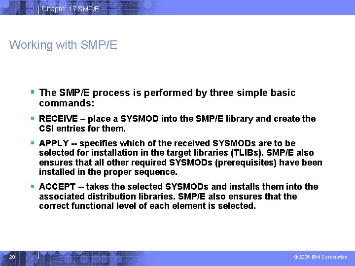 Introduction to zOS Basics Chapter 17 Using SMPE