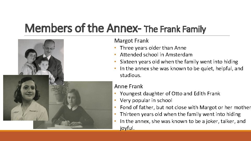 Cast Members THE DIARY OF ANNE FRANK Members