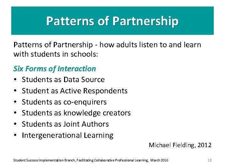 Capacity Building for Facilitators of Collaborative Professional Learning