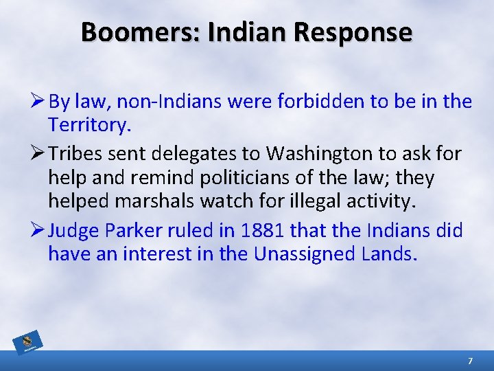 Chapter 11 Boomers Sooners and Oklahoma Territory STUDY