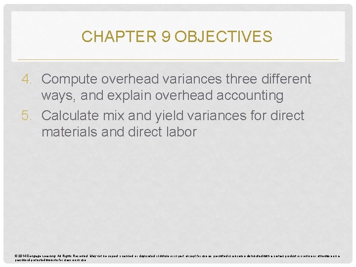 STANDARD COSTING A FUNCTIONALBASED CONTROL APPROACH CHAPTER 9