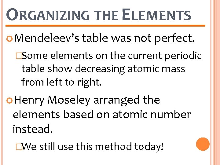 SECTION 1 THE PERIODIC TABLE Chapter 19 Elements