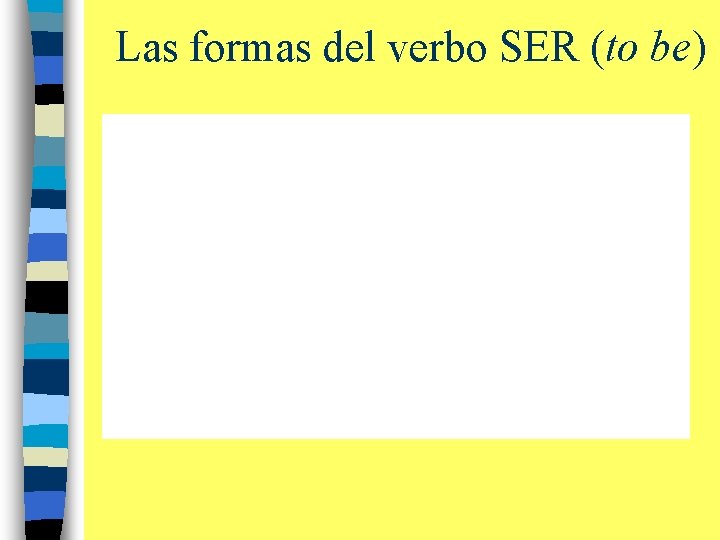 LOS VERBOS SER Y ESTAR Las formas del