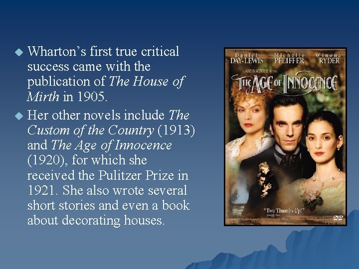 Ethan Frome by Edith Wharton Background Information Table