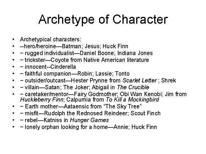 SOL Literary Terms Review 1 archetype Definition basic