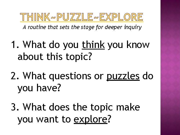 Making thinking visible by fostering four thinking ideals