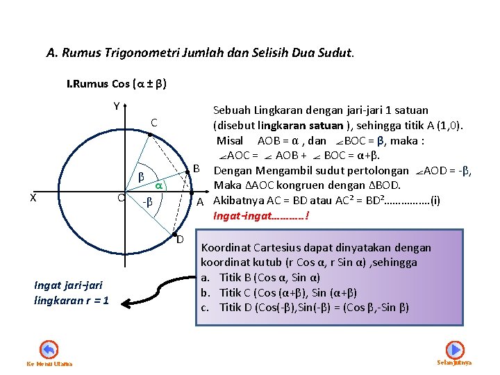 IDENTITAS TRIGONOMETRI Klik Shapes Untuk ke subbab materi
