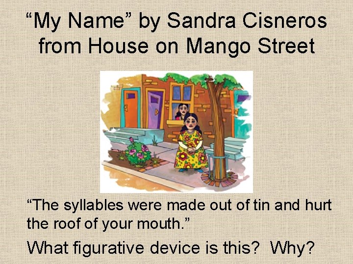 My Name by Sandra Cisneros from House on