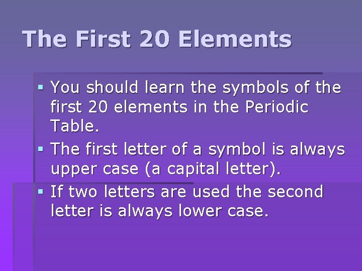 Periodic Table of Elements Important facts to remember