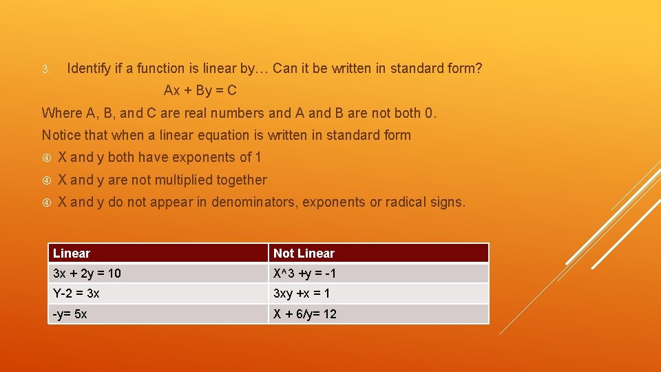 ALGEBRA CHAPTER 4 Ms Fisher Warm up Brain