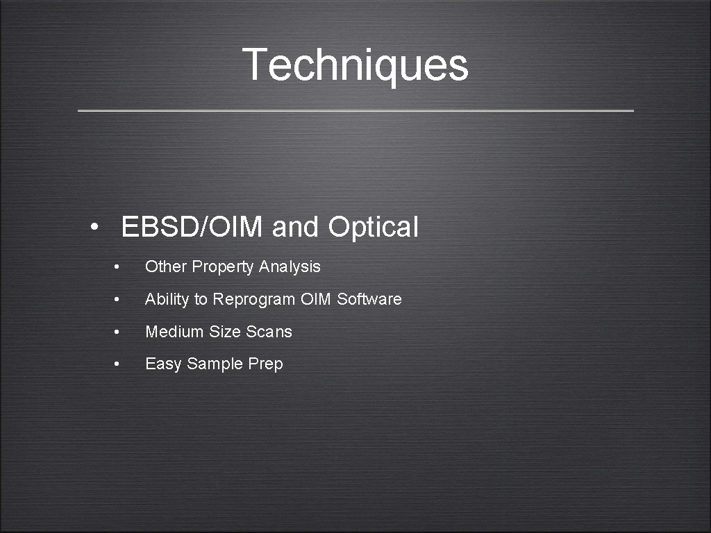 Distinguishing Microstructures in TRIP Steel using EBSD And