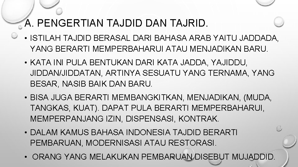 MUHAMMADIYAH SEBAGAI GERAKAN ISLAM YANG BERWATAK TAJRID DAN
