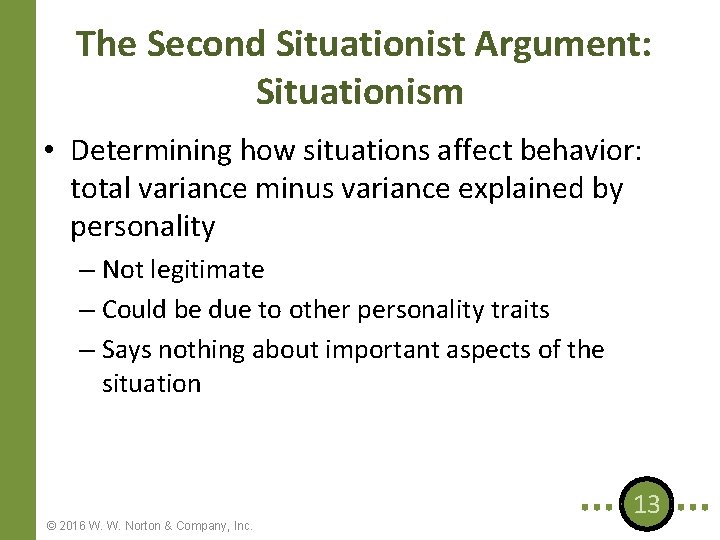 Chapter 4 Personality Traits Situations and Behaviors Lecture