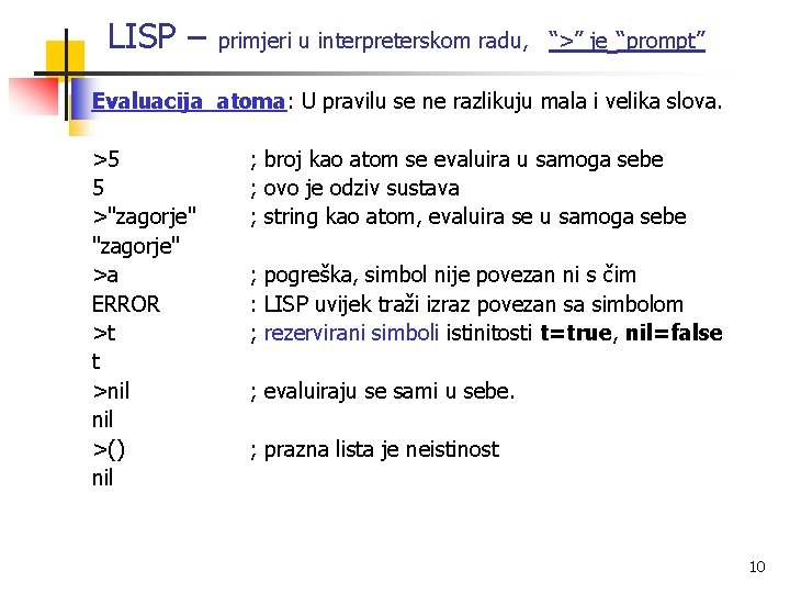 LISP n LISP list processing obradba struktura simbola