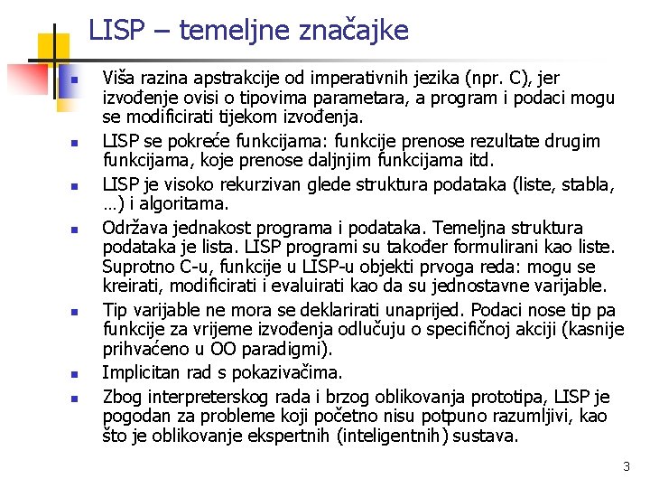 LISP n LISP list processing obradba struktura simbola