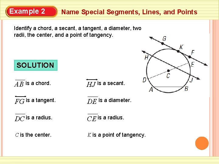 PARTS OF A CIRCLE Objective I will be