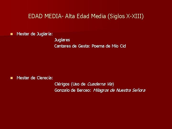 La literatura espaola Colegio Pblico Juan de Vallejo