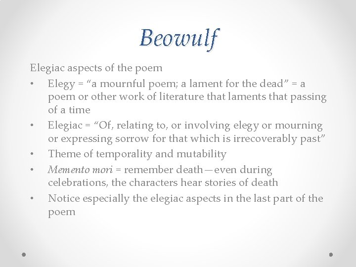 Beowulf Beowulf in Old English The first three
