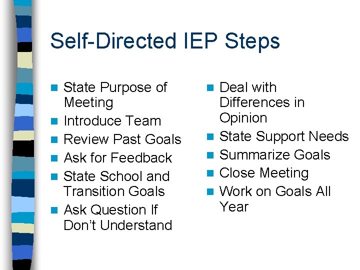 Teaching Students to Become Actively Involved In IEP
