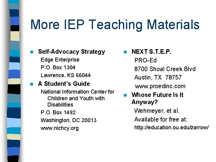 Teaching Students to Become Actively Involved In IEP