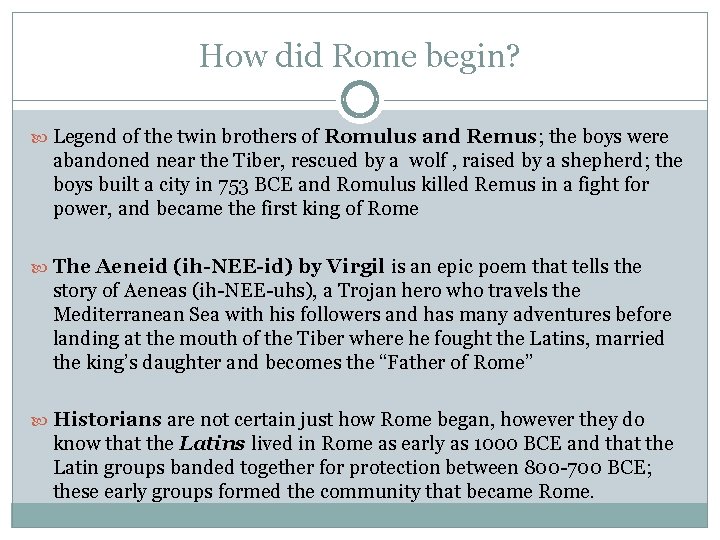 Romes Beginnings What Role did Geography play in
