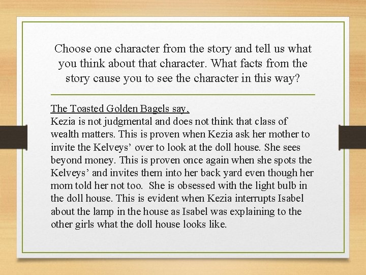 The Dolls House by Katherine Mansfield A theme