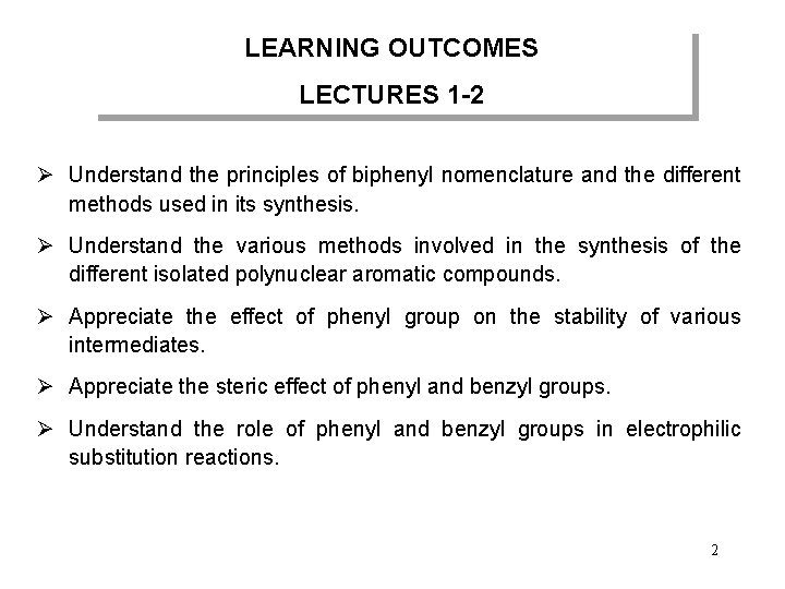 DAMIETTA UNIVERSITY CHEM323 Polynuclear Aromatic Hydrocarbon LECTURE 1