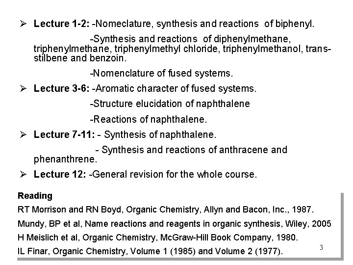 DAMIETTA UNIVERSITY CHEM323 Polynuclear Aromatic Hydrocarbon LECTURE 1