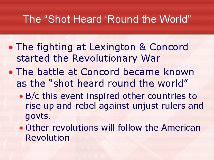 The Revolutionary War Begins Chapter 4 Review Sons