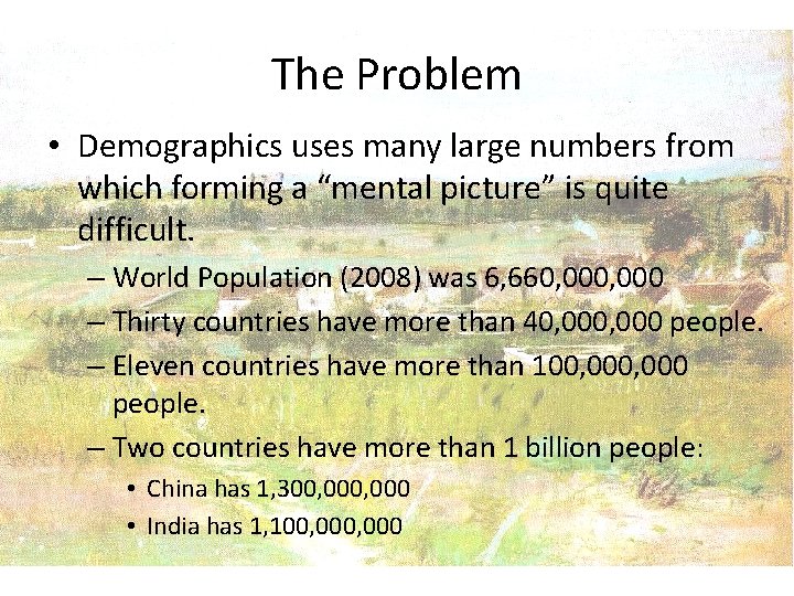 If the World Were a Village Based on