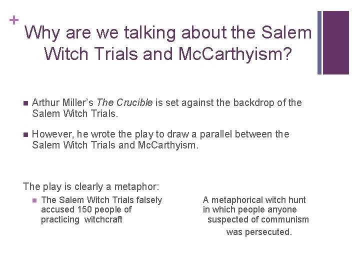Arthur Miller The Crucible The Salem Witch Trials