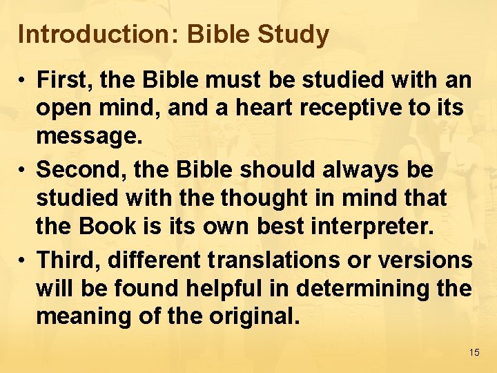 Old Testament Survey Presented By Dean Morgan 1
