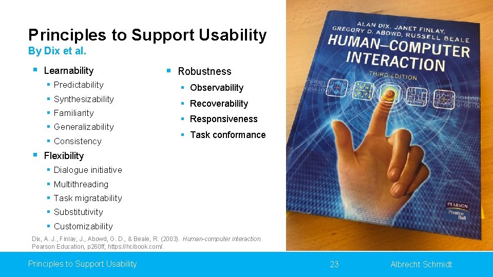 Principles to Support Usability according to Alan Dix