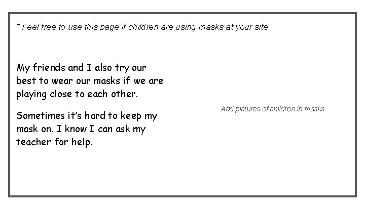 Going back to school A Social Story for