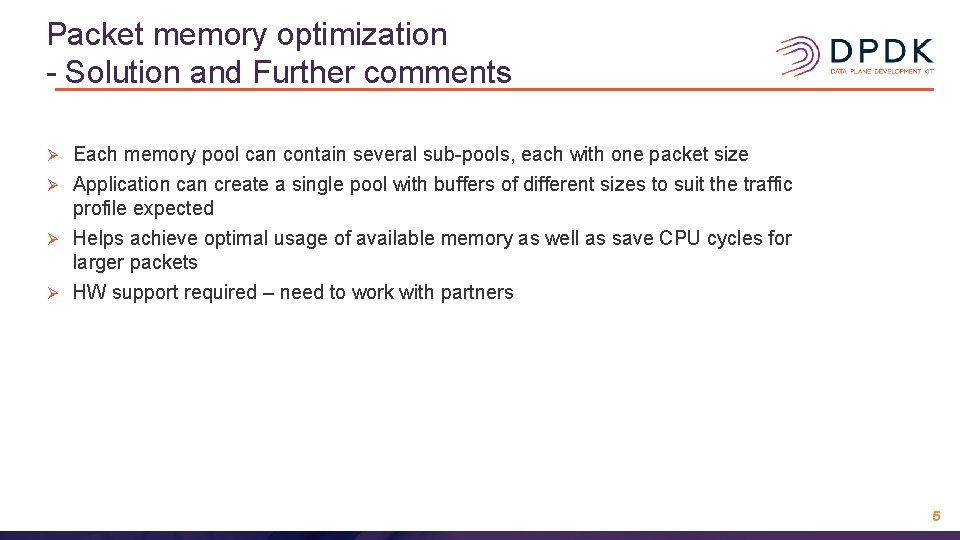 x DPDK Multiple Sized Packet buffer pool Proposal