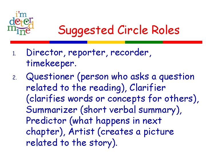 Literature Circles Using reading activities to build selfdetermined