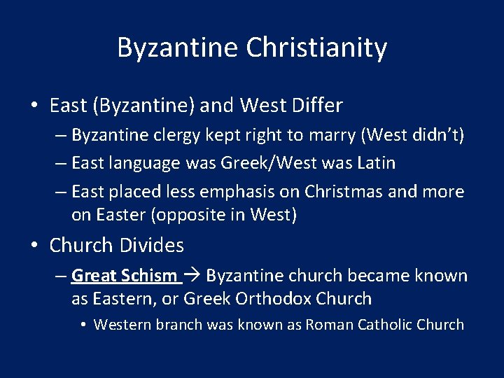 Chapter 9 The Byzantine Empire Russia and Eastern