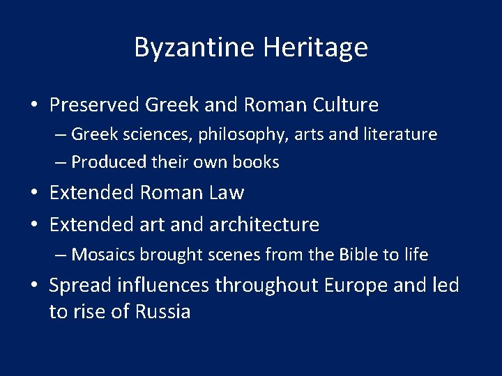 Chapter 9 The Byzantine Empire Russia and Eastern