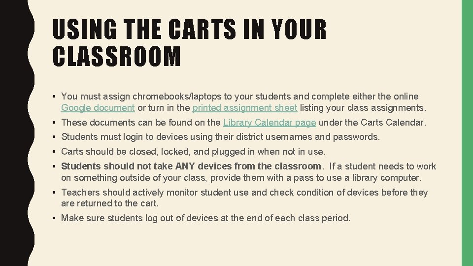 LAPTOP CHROMEBOOK CART PROCEDURES DIFFERENCE BETWEEN CHROMEBOOKS AND