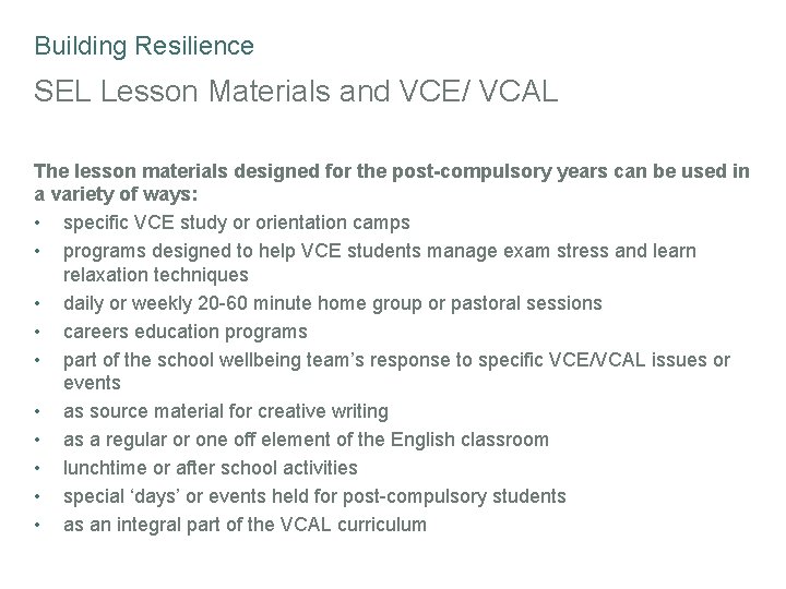 Building Resilience in Children and Young People An