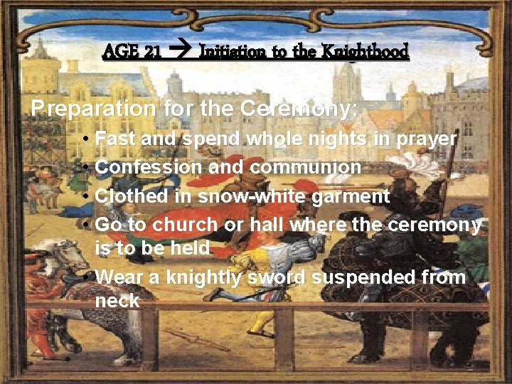 Chivalry knighthood its code of honor Invincible strength