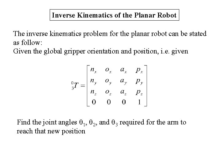 ENG 4406 ROBOTICS AND MACHINE VISION KINEMATICS ANALYSIS