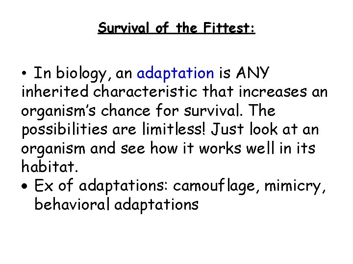 15 3 Evolution by Natural Selection What does