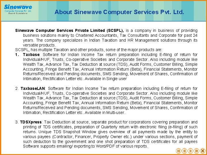 About Sinewave Computer Services Pvt Ltd Sinewave Computer